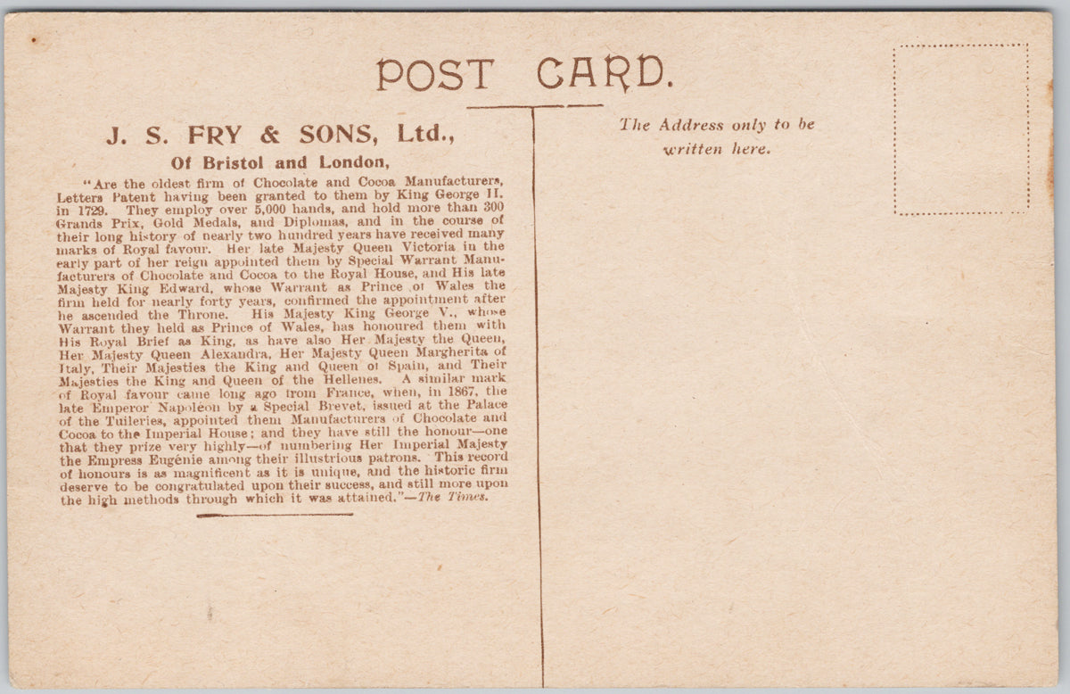 JS Fry and Sons King George V and Queen Mary Postcard – Dee's Postcards