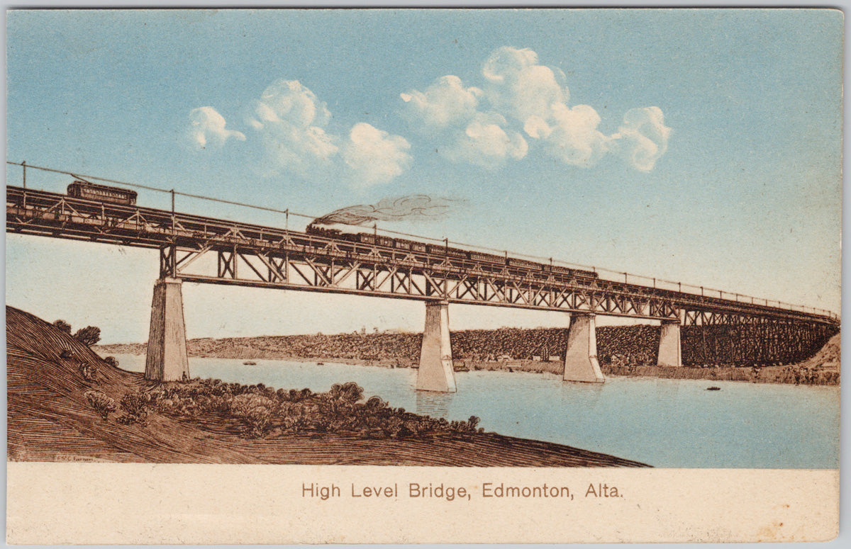 High Level Bridge Edmonton Alberta Train And Streetcar Postcard – Dee's ...